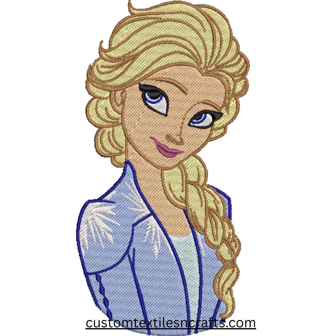 Elsa Frozen Machine Embroidery Design | Princess Embroidery File ...