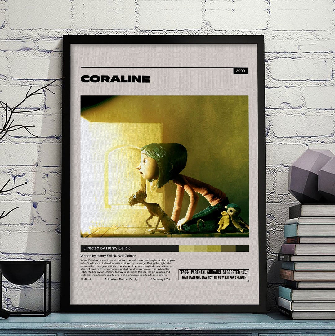 Coraline Poster Minimalist Movie Poster Vintage Art Print - Etsy