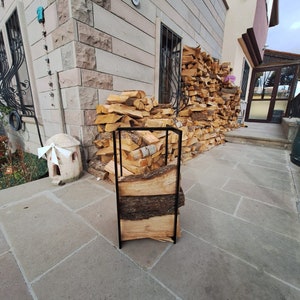 Metal Firewood Rack, Minimalist Portable Log Storage, Fireplace ...
