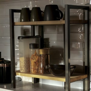 Handmade Solid Wood Kitchen Counter Shelf, Spice Rack Organizer - Etsy