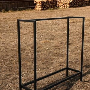 Metal Firewood Rack, Modern Design Firewood Storage, Durable Steel ...