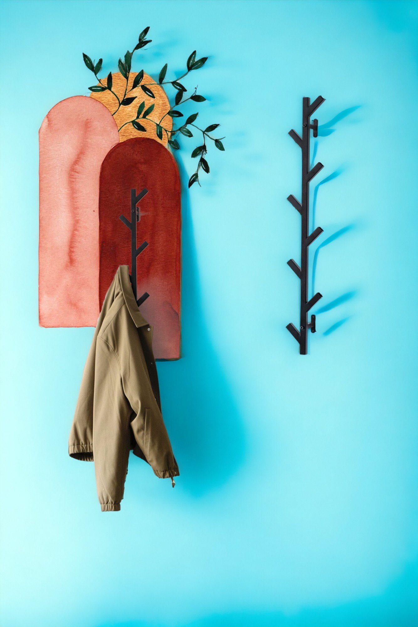 Minimalist Wall Mounted Metal Hanger, Metal Wall Mounted Coat Rack ...