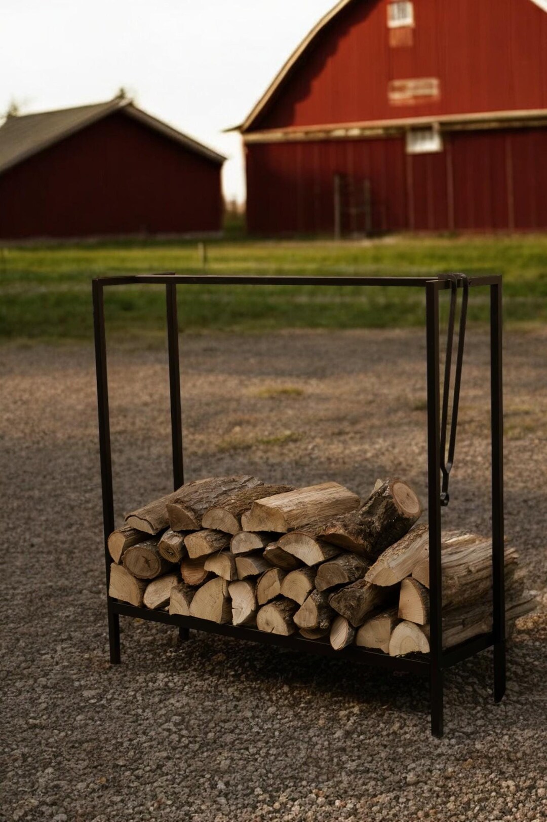 Metal Firewood Rack, Modern Design Firewood Storage, Durable Steel ...