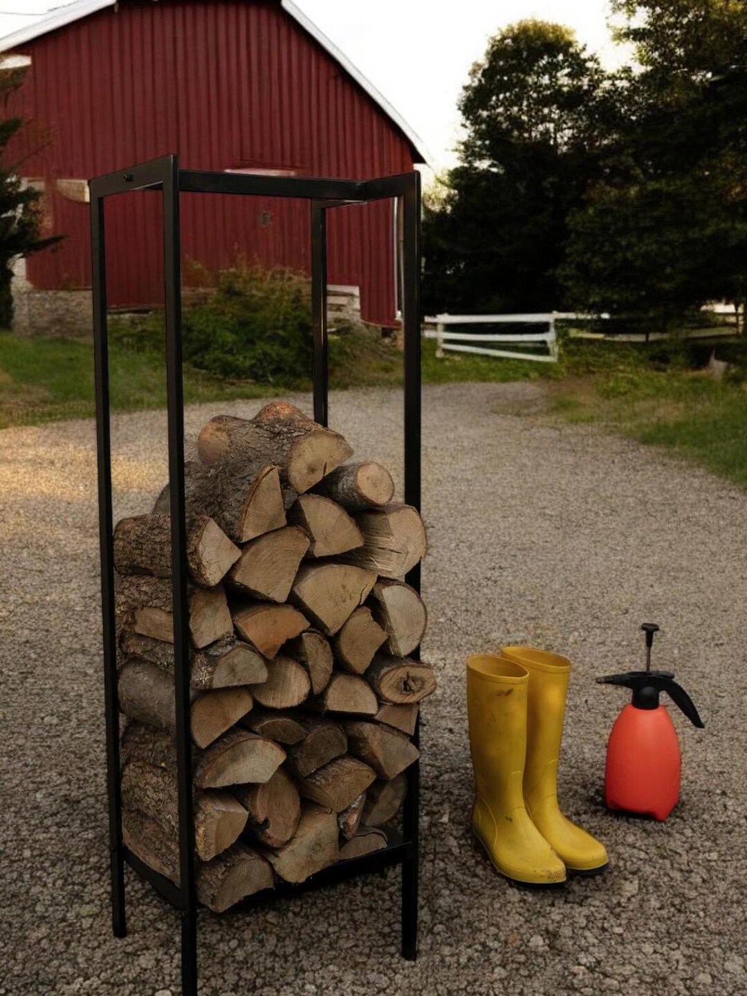 Metal Firewood Rack, Firewood Storage, Fireplace Wood Holder,christmas ...