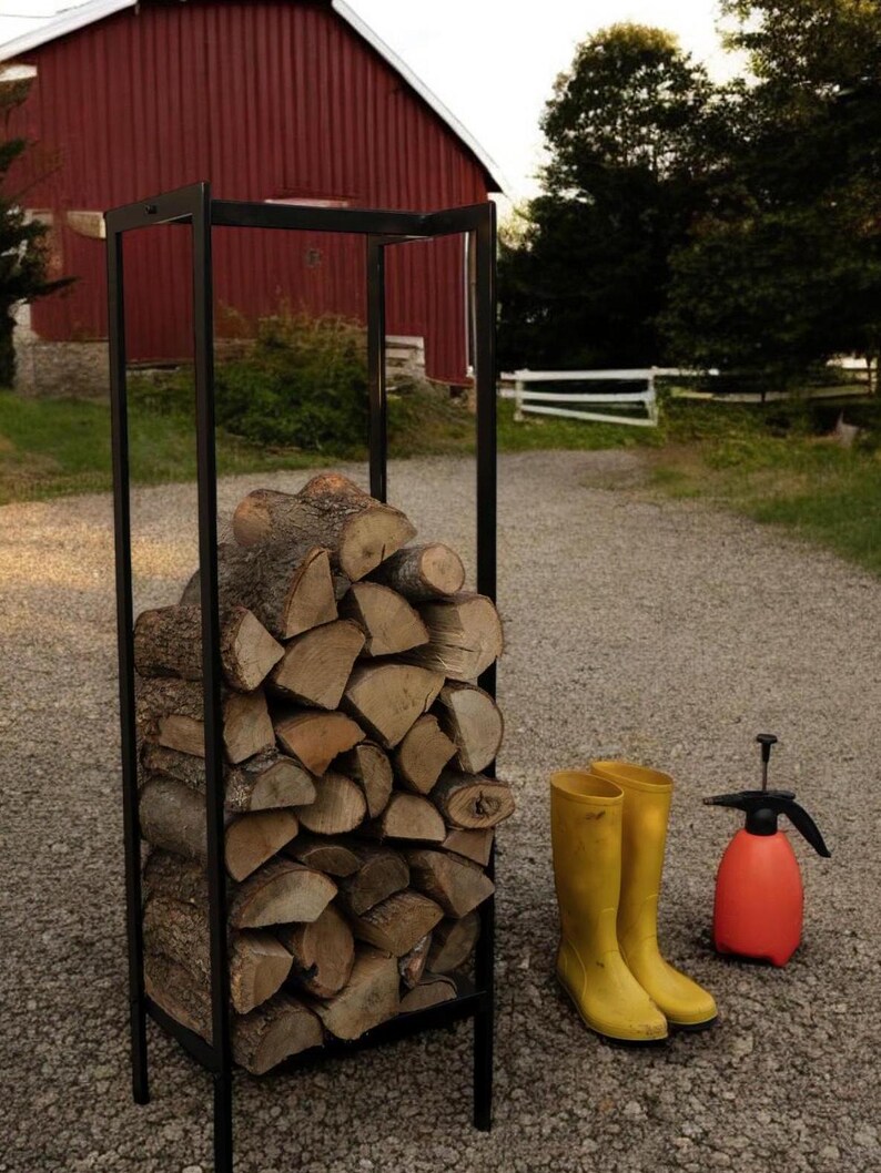Metal Firewood Rack, Firewood Storage, Fireplace Wood Holder,christmas ...