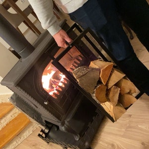 Metal Firewood Rack, Minimalist Portable Log Storage, Fireplace ...