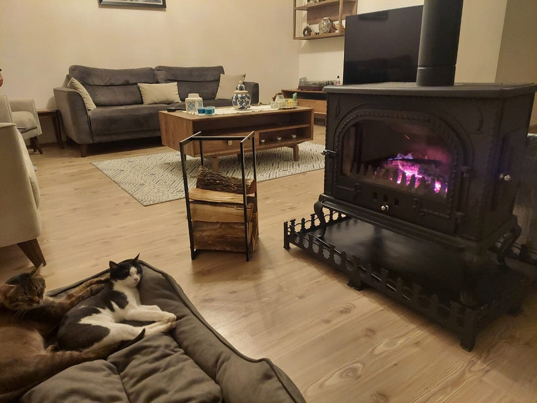 Metal Firewood Rack, Minimalist Portable Log Storage, Fireplace ...