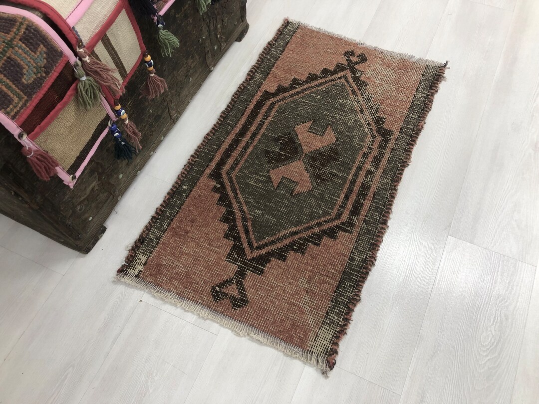 2x3,vintage Bath Rug,2x3 Small Rug,beautiful Rug,wool Turkish Rug ...