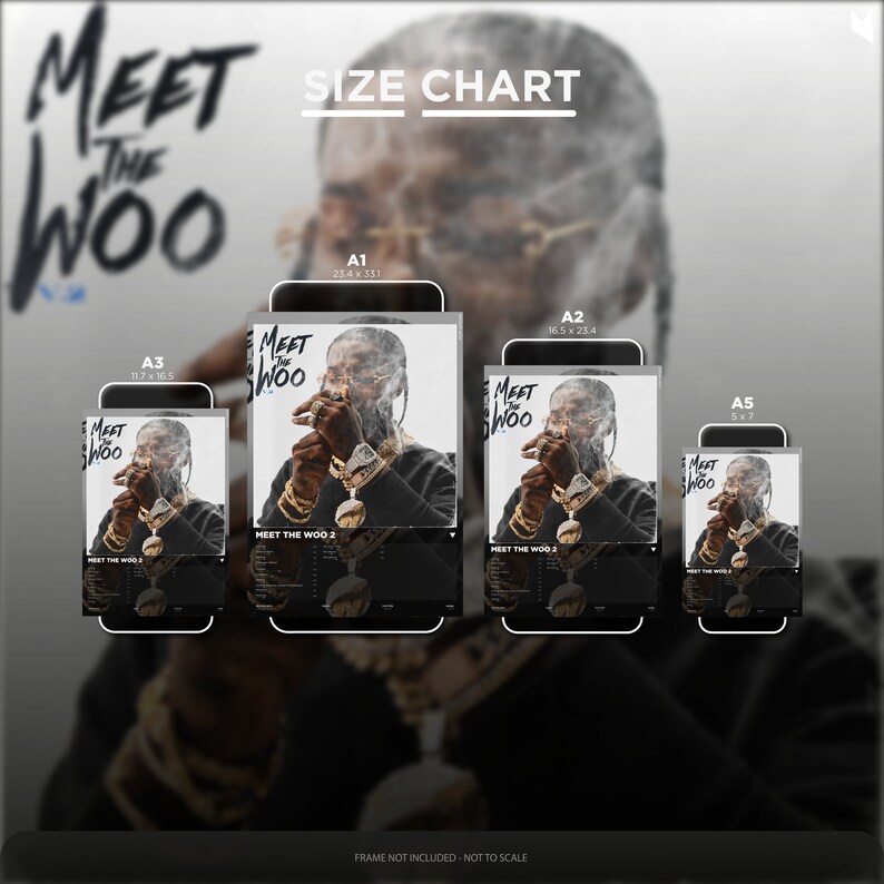 Meet the Woo 2 Pop Smoke Album Poster, Minimalist Music Song Art, Wall ...