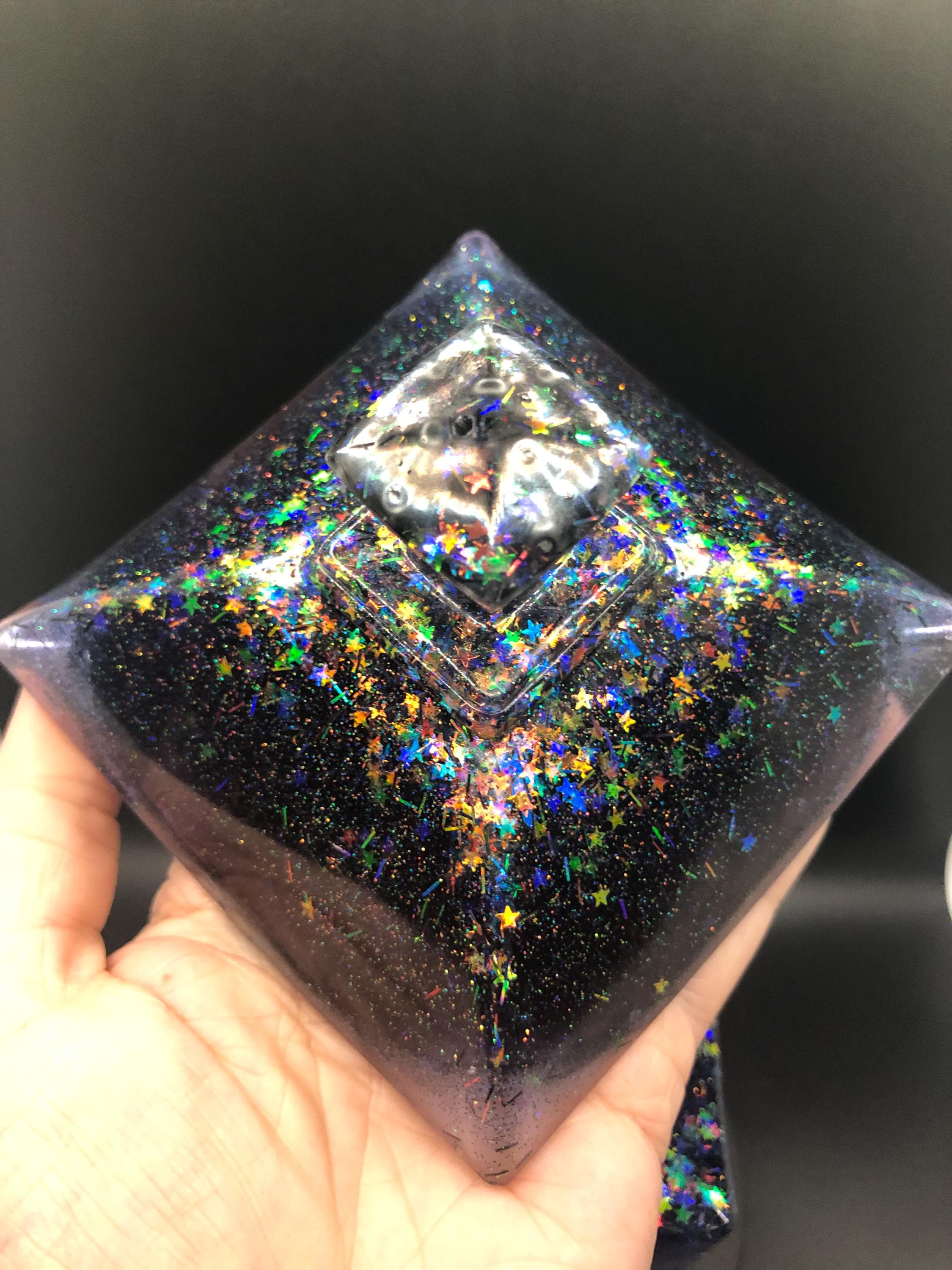Black/blue/purple Trinket Box With Lid, Trinket Box With Holographic ...