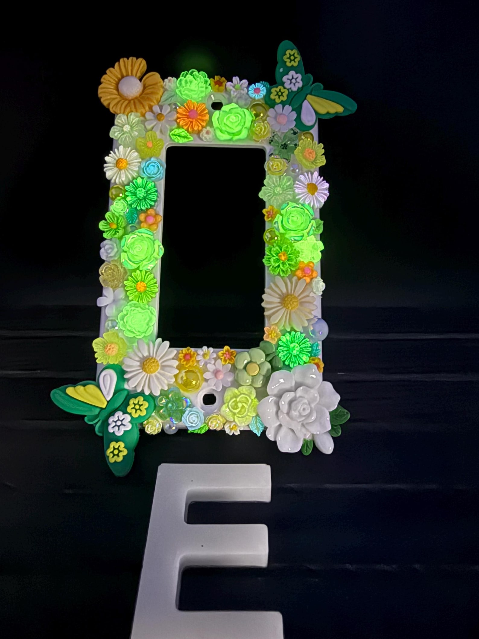 Butterfly & Flower Filled Light/outlet Switch Plate Covers, Unique and ...