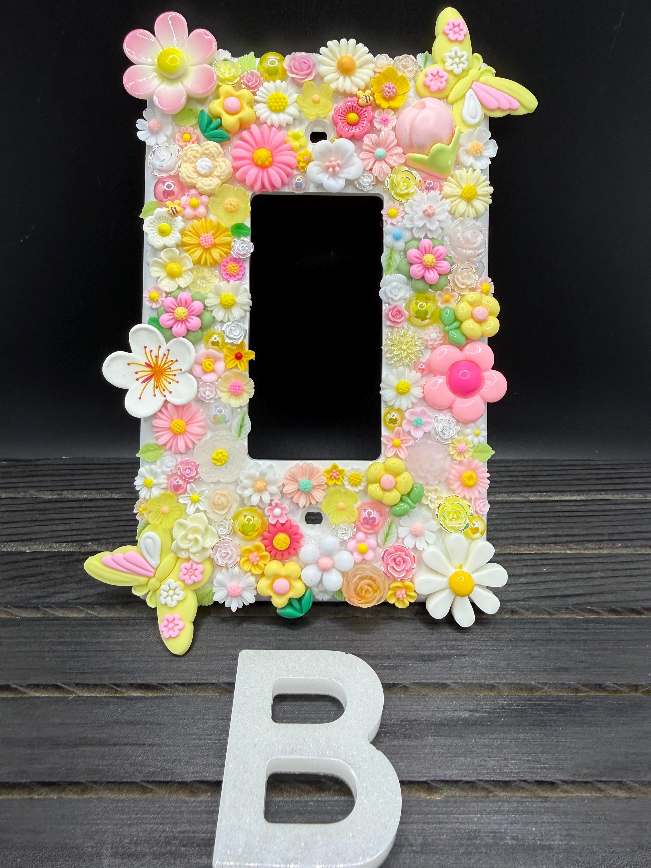 Butterfly & Flower Filled Light/outlet Switch Plate Covers, Unique and ...