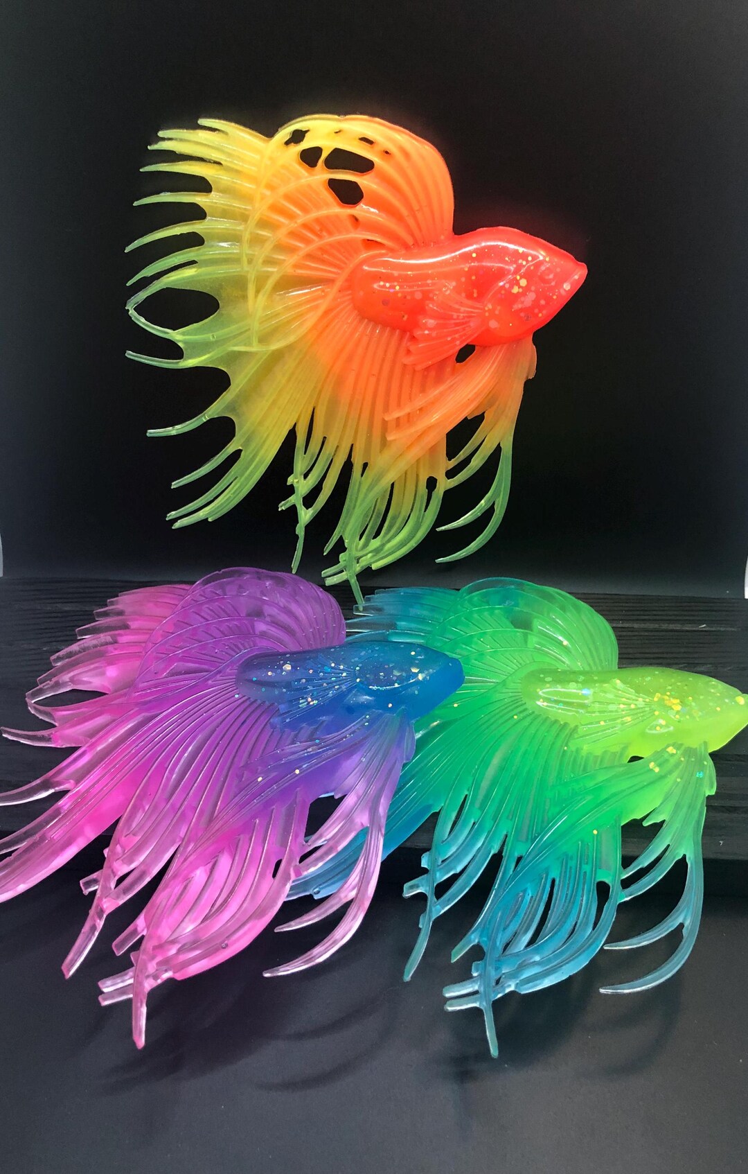 Glow in the Dark Siamese Fighting Fish Wall Hangings, Glowing Betta ...