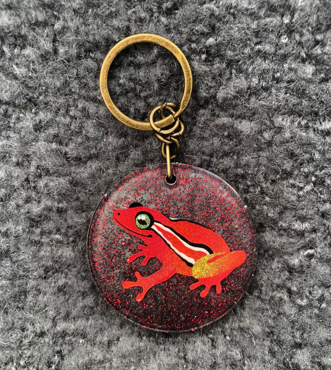 Red & Black Rainforest Tree Frog Keychain - Etsy