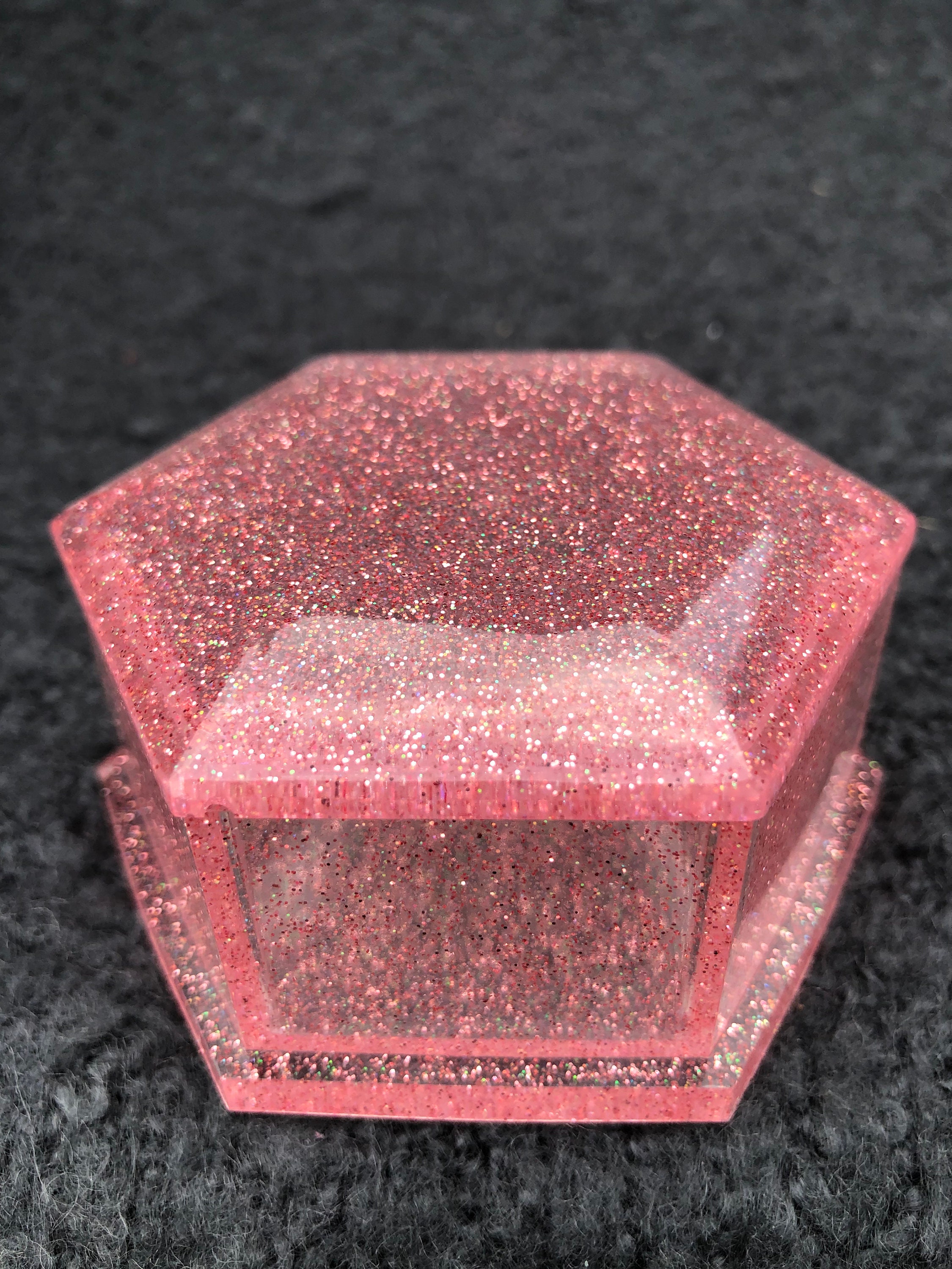 Pink Trinket Box, Glittery Pink Jewelry Box, Unique Friendship Gift ...