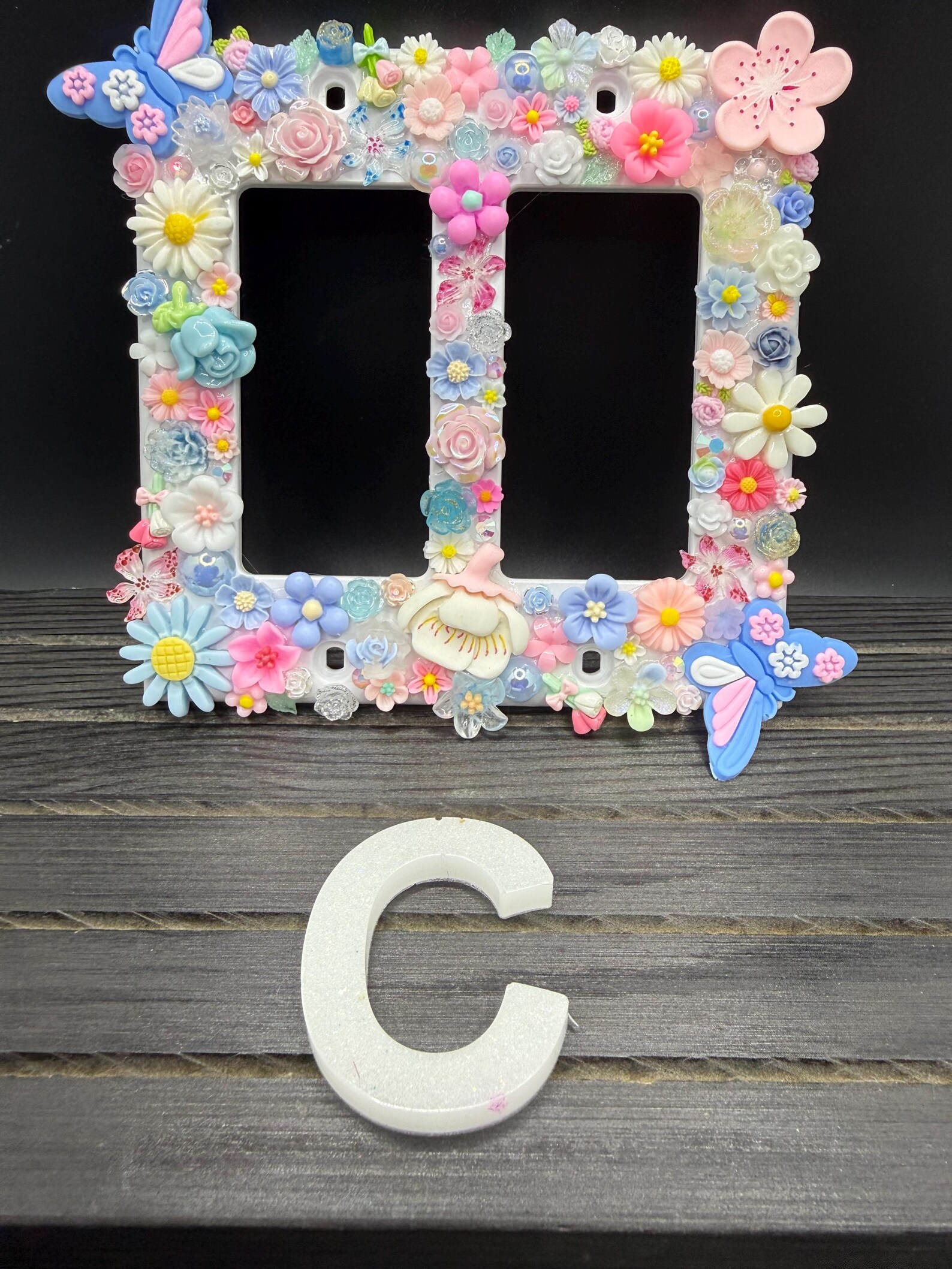 Butterfly & Flower Filled Light/outlet Switch Plate Covers, Unique and ...