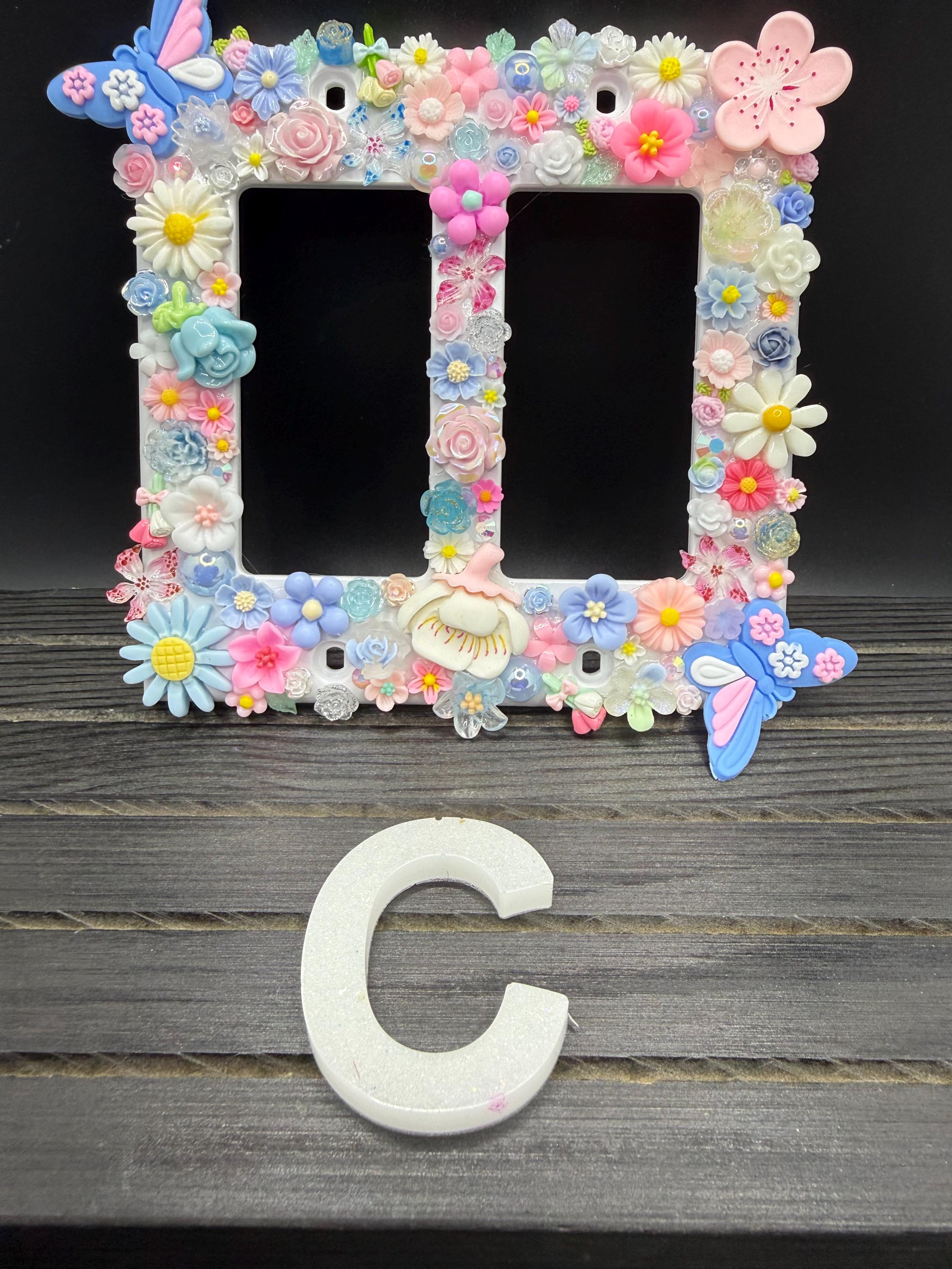 Butterfly & Flower Filled Light/outlet Switch Plate Covers, Unique and ...