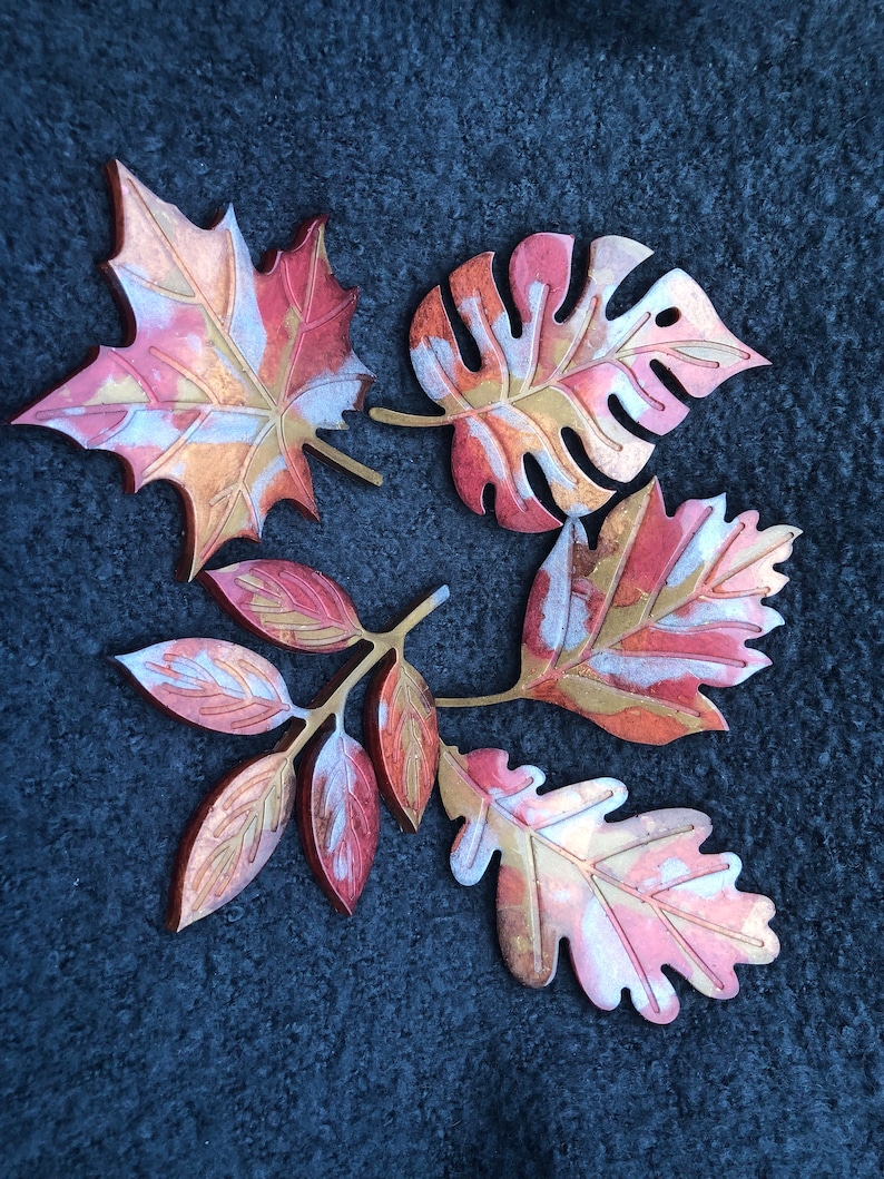 Metallic Autumn Leaves, Metallic Fall Décor, Decorative Fall Coasters ...