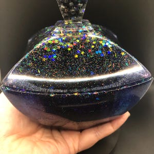 Black/blue/purple Trinket Box With Lid, Trinket Box With Holographic ...