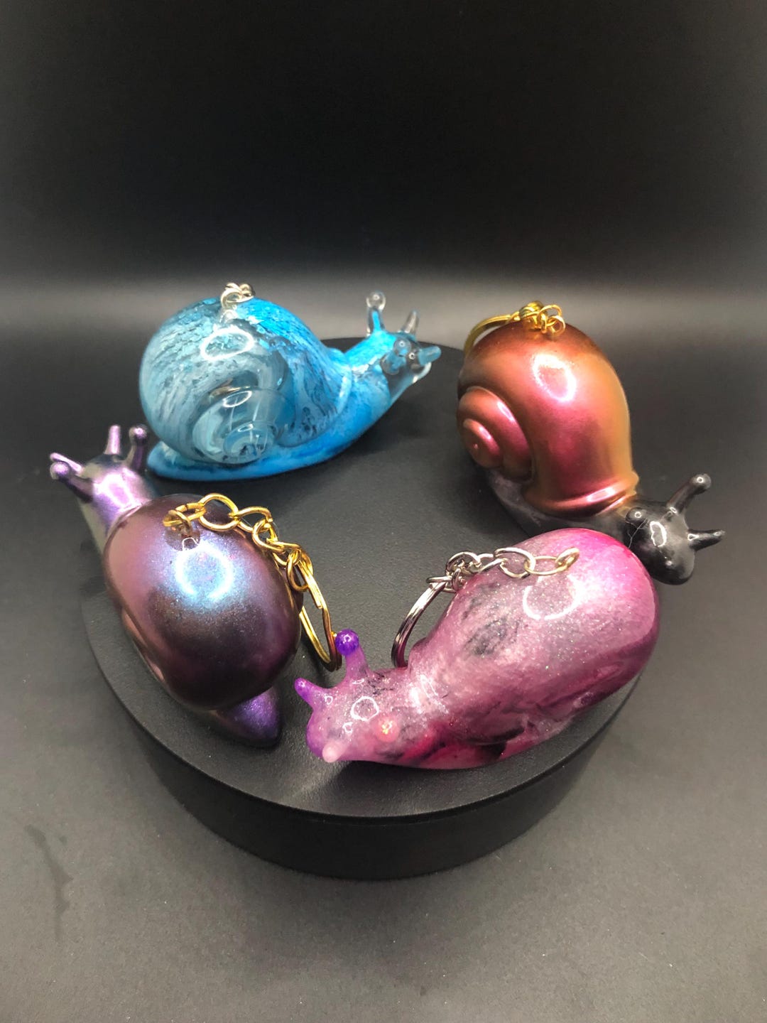 Cute & Unique Snail Keychains, Color Shifting Snail Keychains, Pink ...