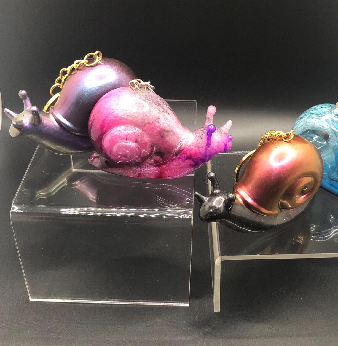 Cute & Unique Snail Keychains, Color Shifting Snail Keychains, Pink ...