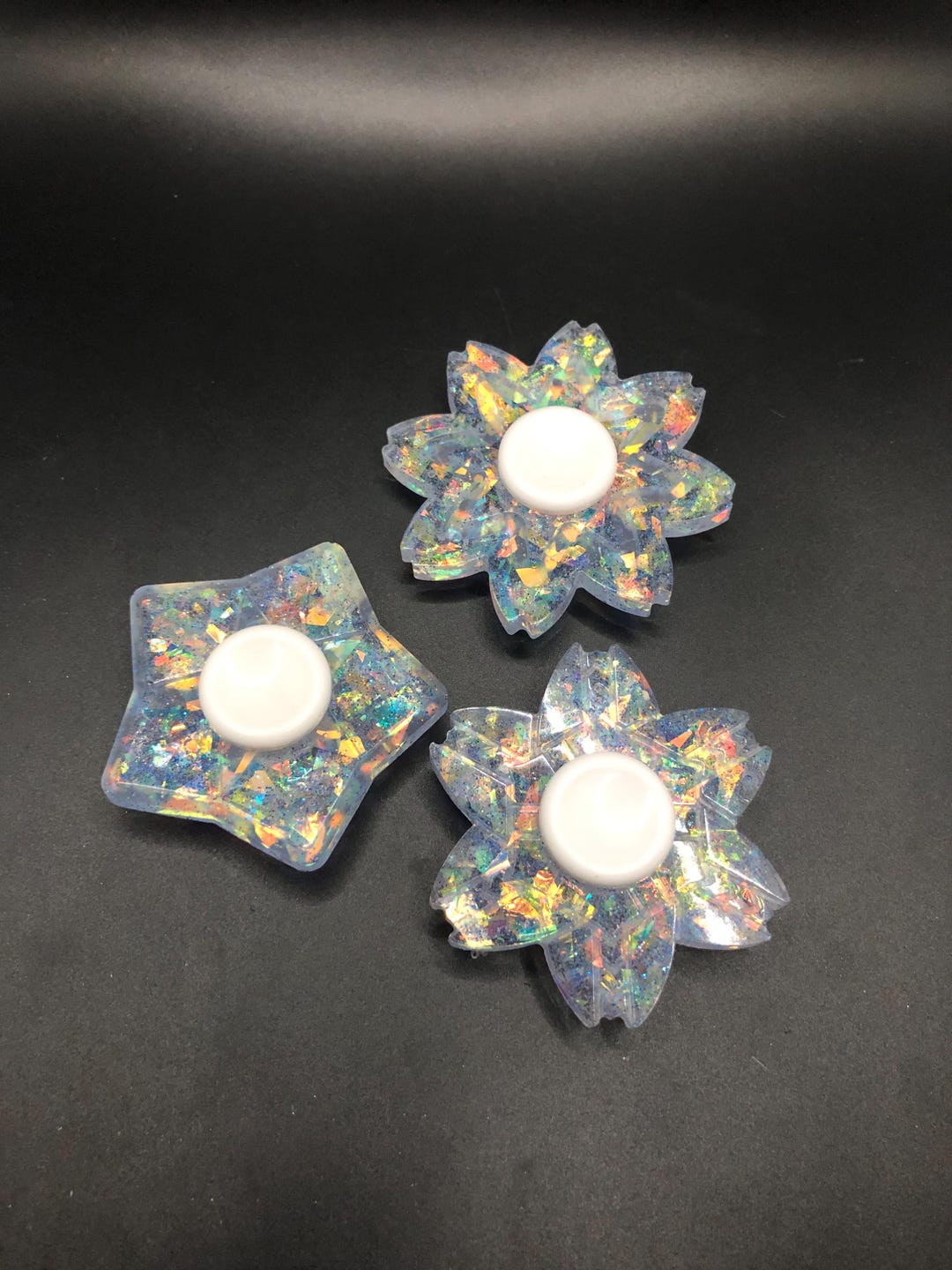 Set of 3 Iridescent Fidget Spinners, 3 Unique Autistic Toys, Unique ...