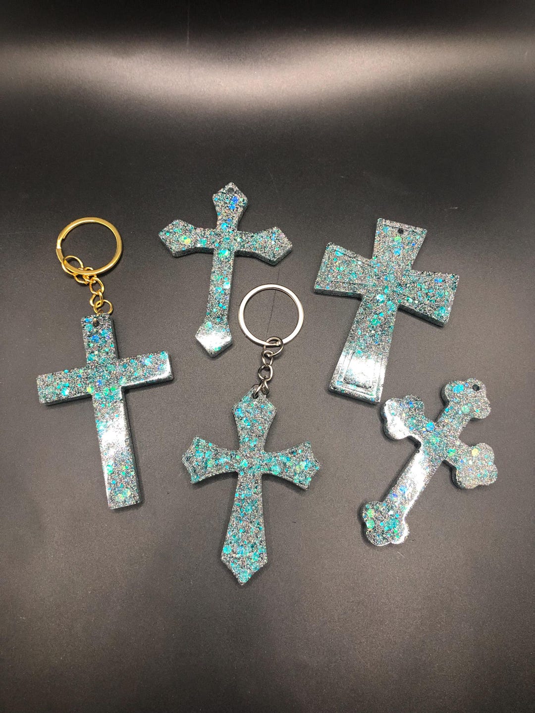 Blue & Silver Christian Cross Keychains, Unique Types of Christian ...