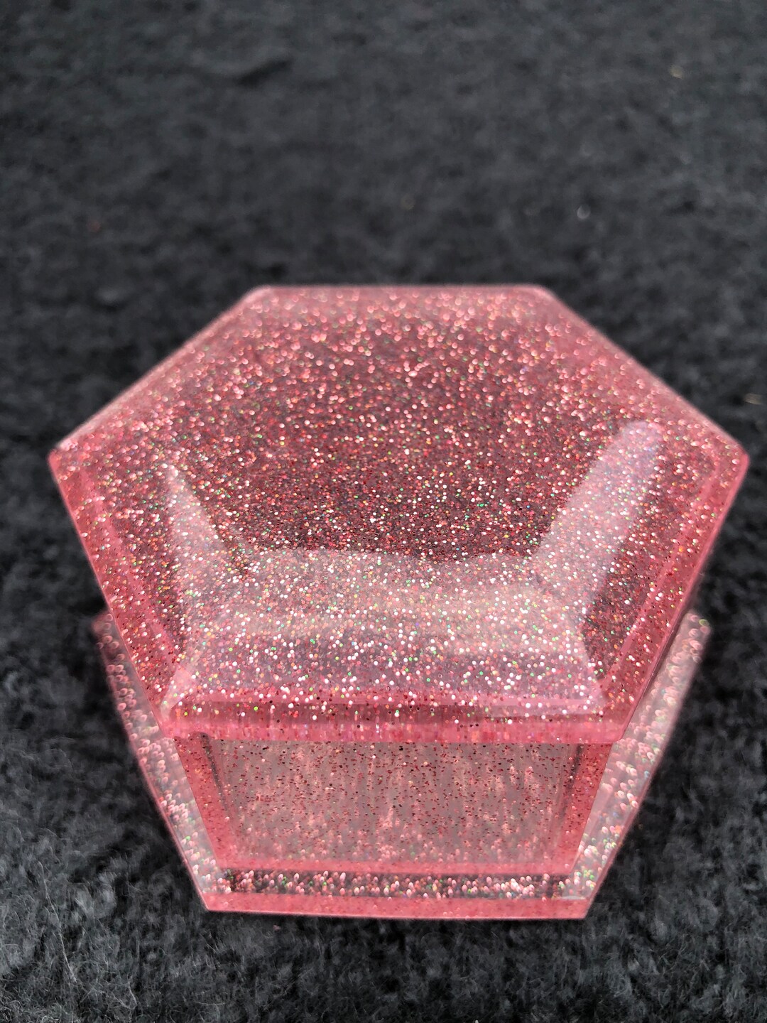 Pink Trinket Box, Glittery Pink Jewelry Box, Unique Friendship Gift ...