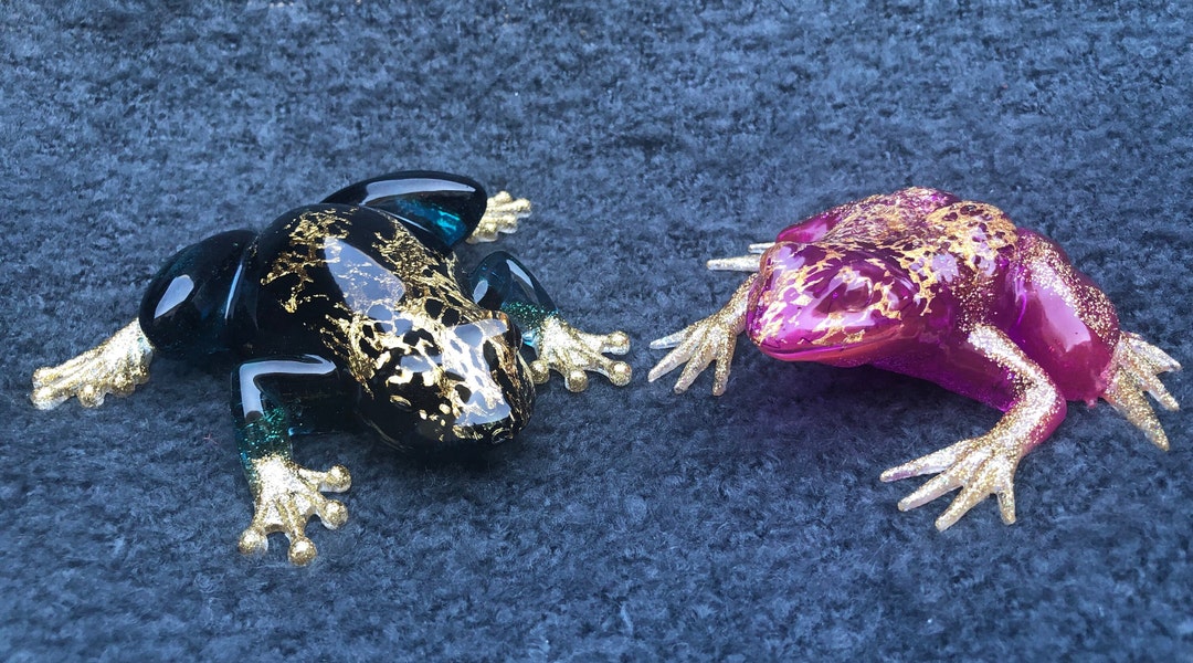 Golden Navy or Purple Frogs, Gold Laced Backed Frog, Elegant Navy Blue ...