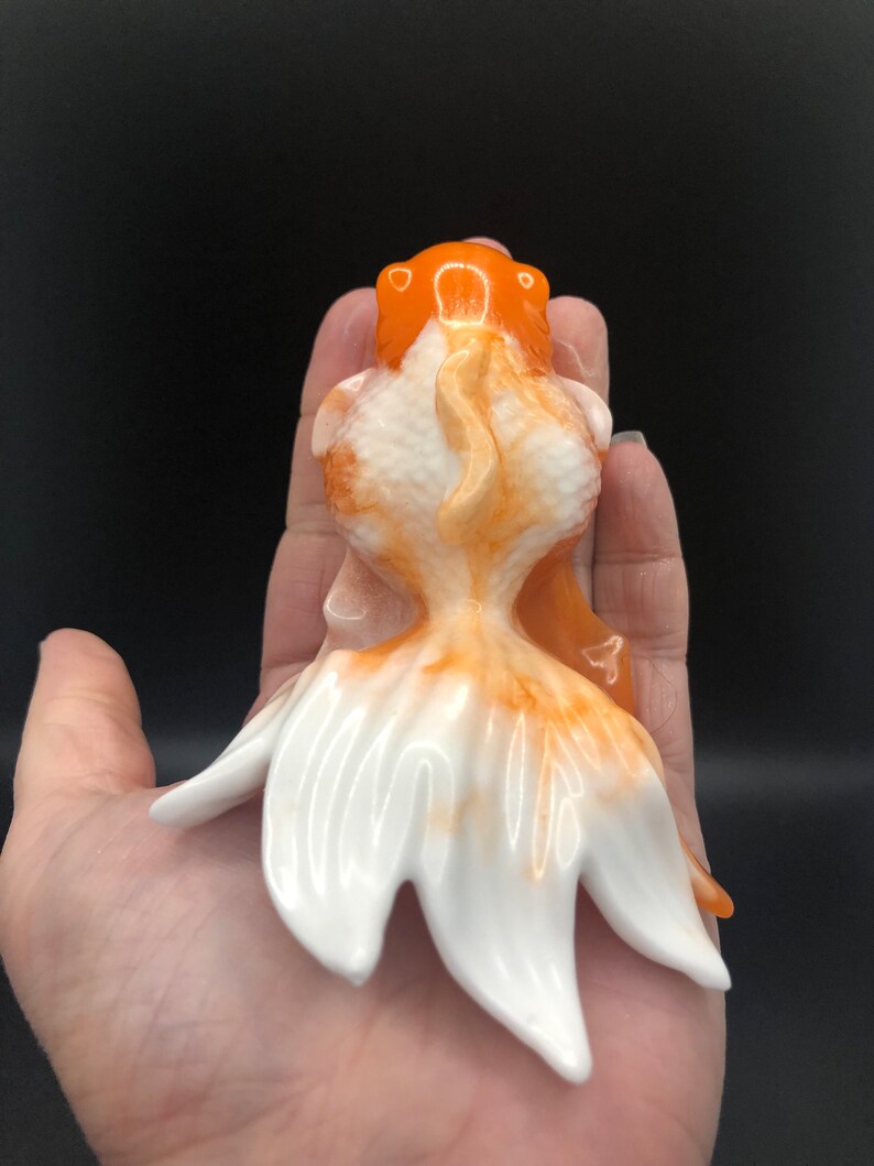 Handmade Resin Koi Colored Collection, Unique Fancy Tailed Goldfish ...