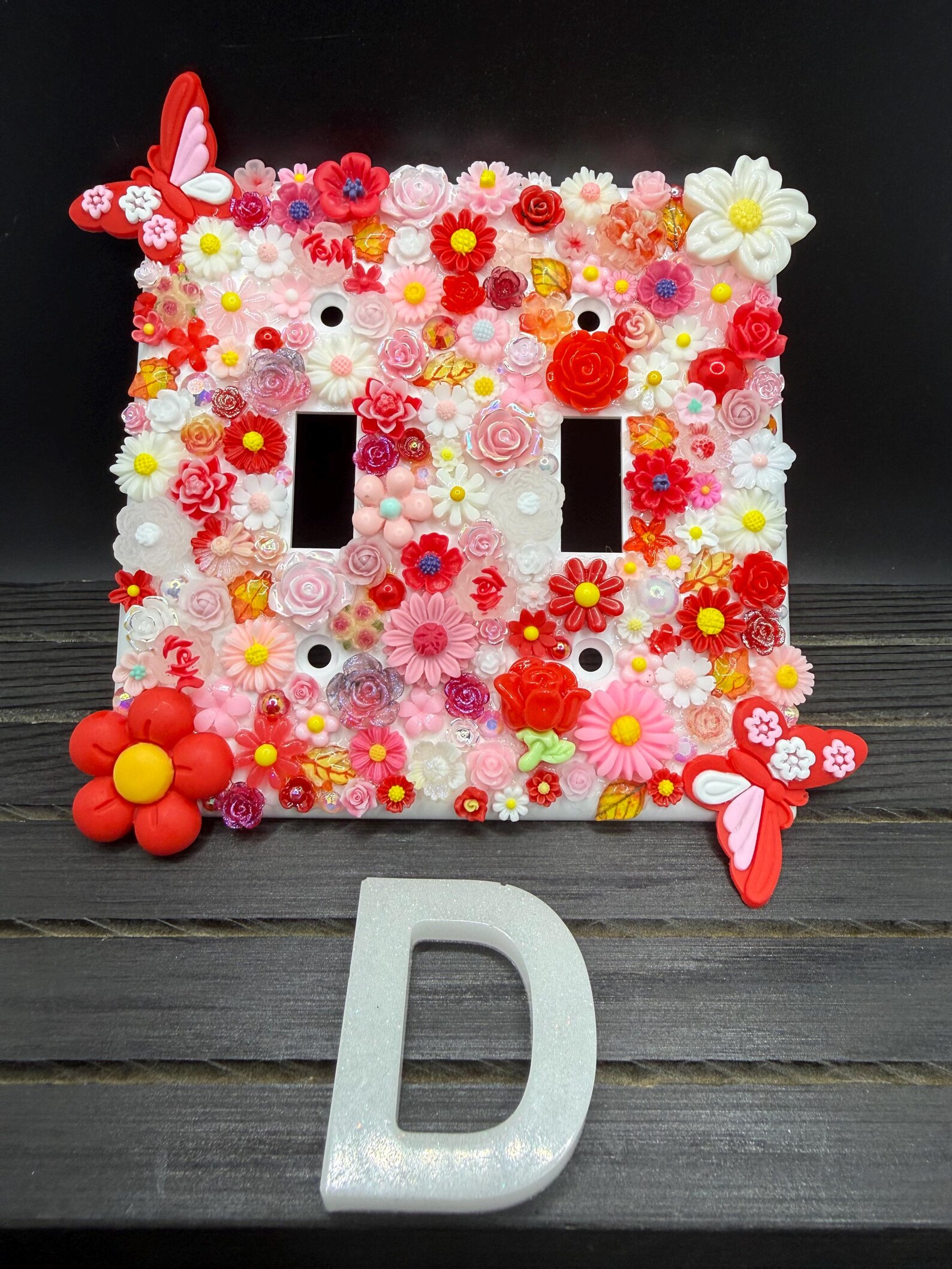 Butterfly & Flower Filled Light/outlet Switch Plate Covers, Unique and ...