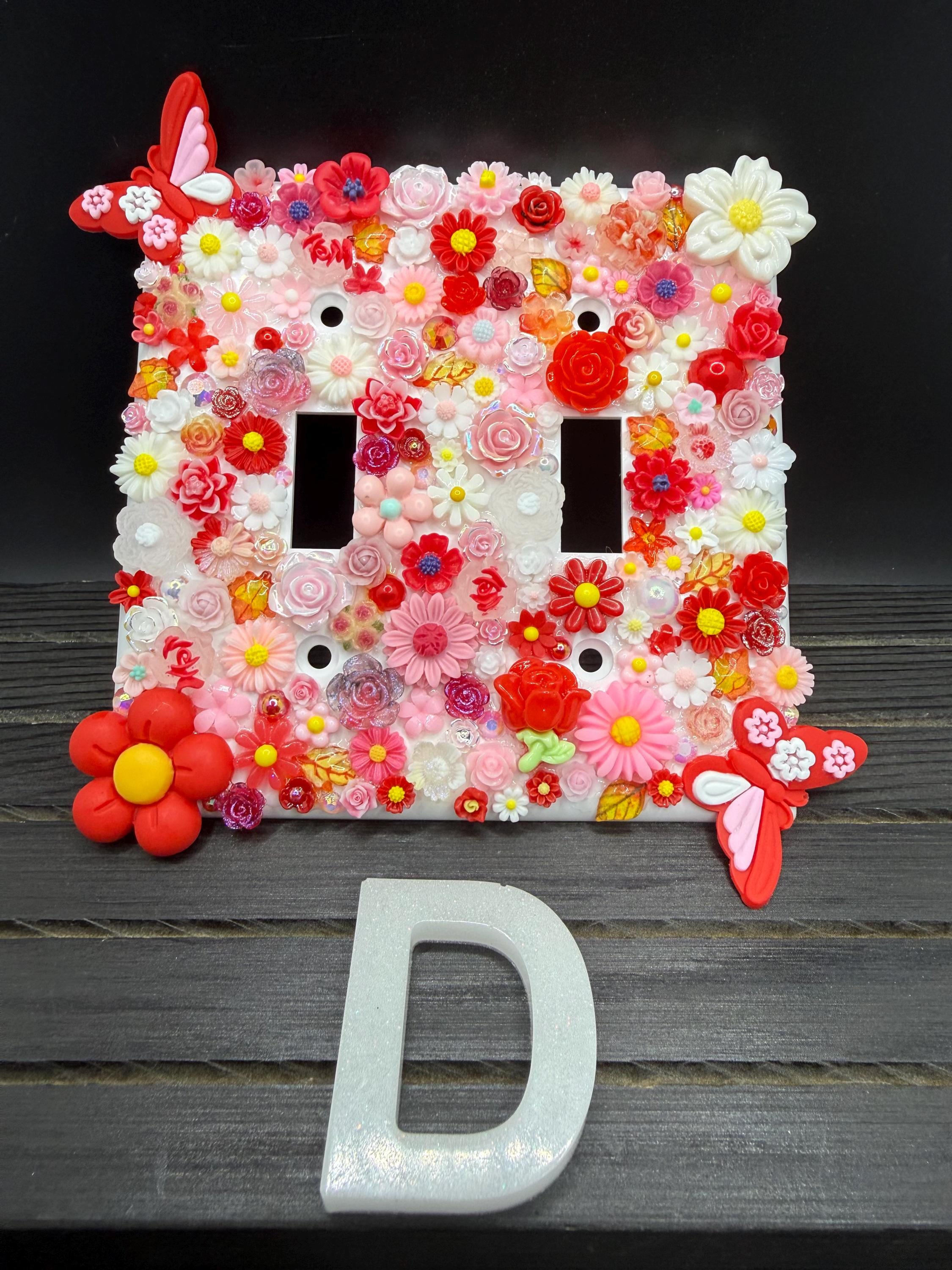 Butterfly & Flower Filled Light/outlet Switch Plate Covers, Unique and ...