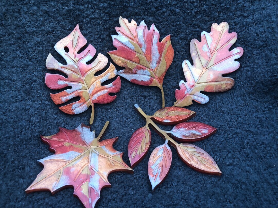 Metallic Autumn Leaves, Metallic Fall Décor, Decorative Fall Coasters ...