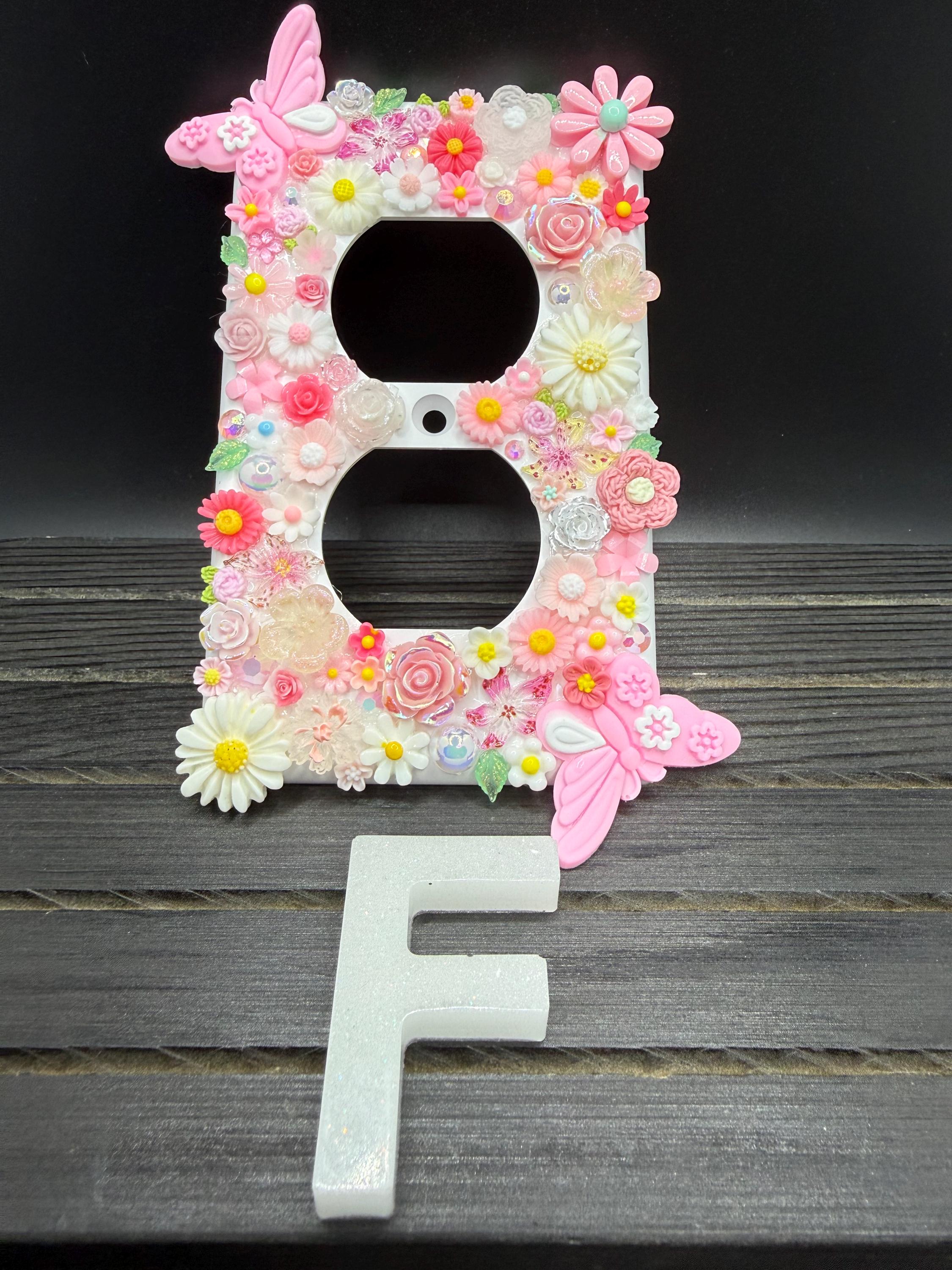 Butterfly & Flower Filled Light/outlet Switch Plate Covers, Unique and ...