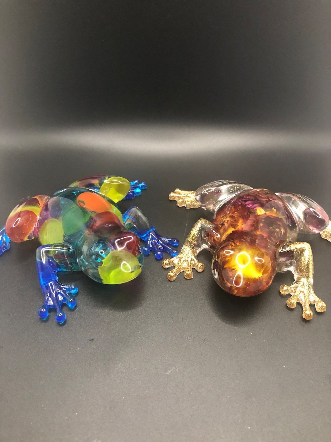 Resin Rainforest Tree Frog Figurines, Colorful Frog, Dried Flower Frog ...