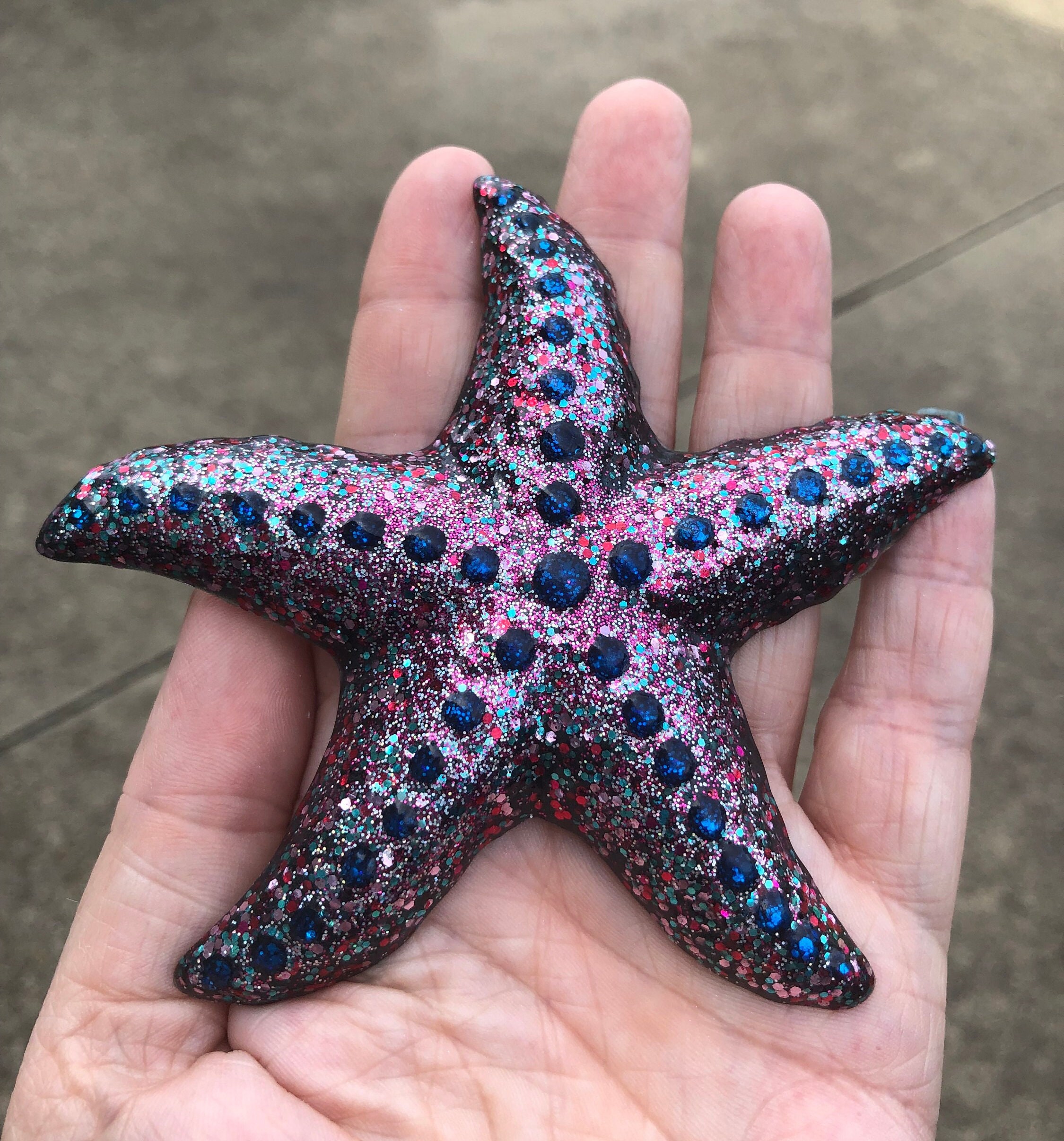Set of 3 Resin Starfish, Blue/pink/purple Color Shifting Marine ...