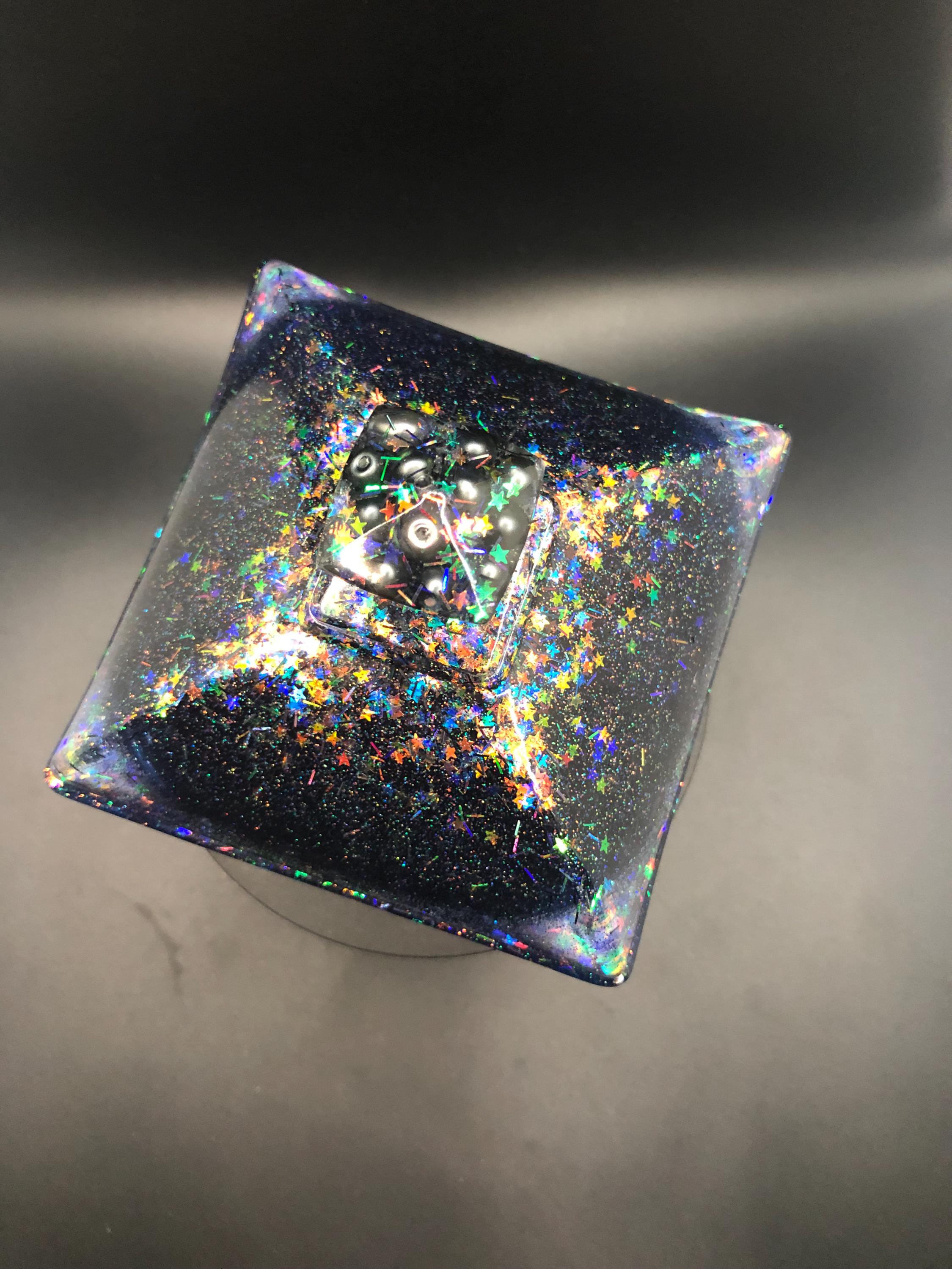 Black/blue/purple Trinket Box With Lid, Trinket Box With Holographic ...