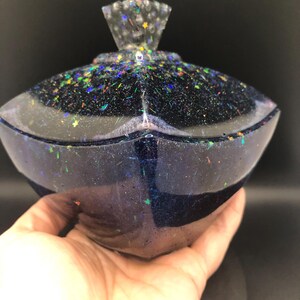 Black/blue/purple Trinket Box With Lid, Trinket Box With Holographic ...