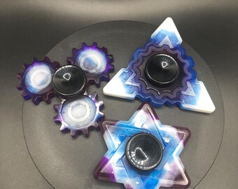 Set of 3 Iridescent Fidget Spinners, 3 Unique Autistic Toys, Unique ...