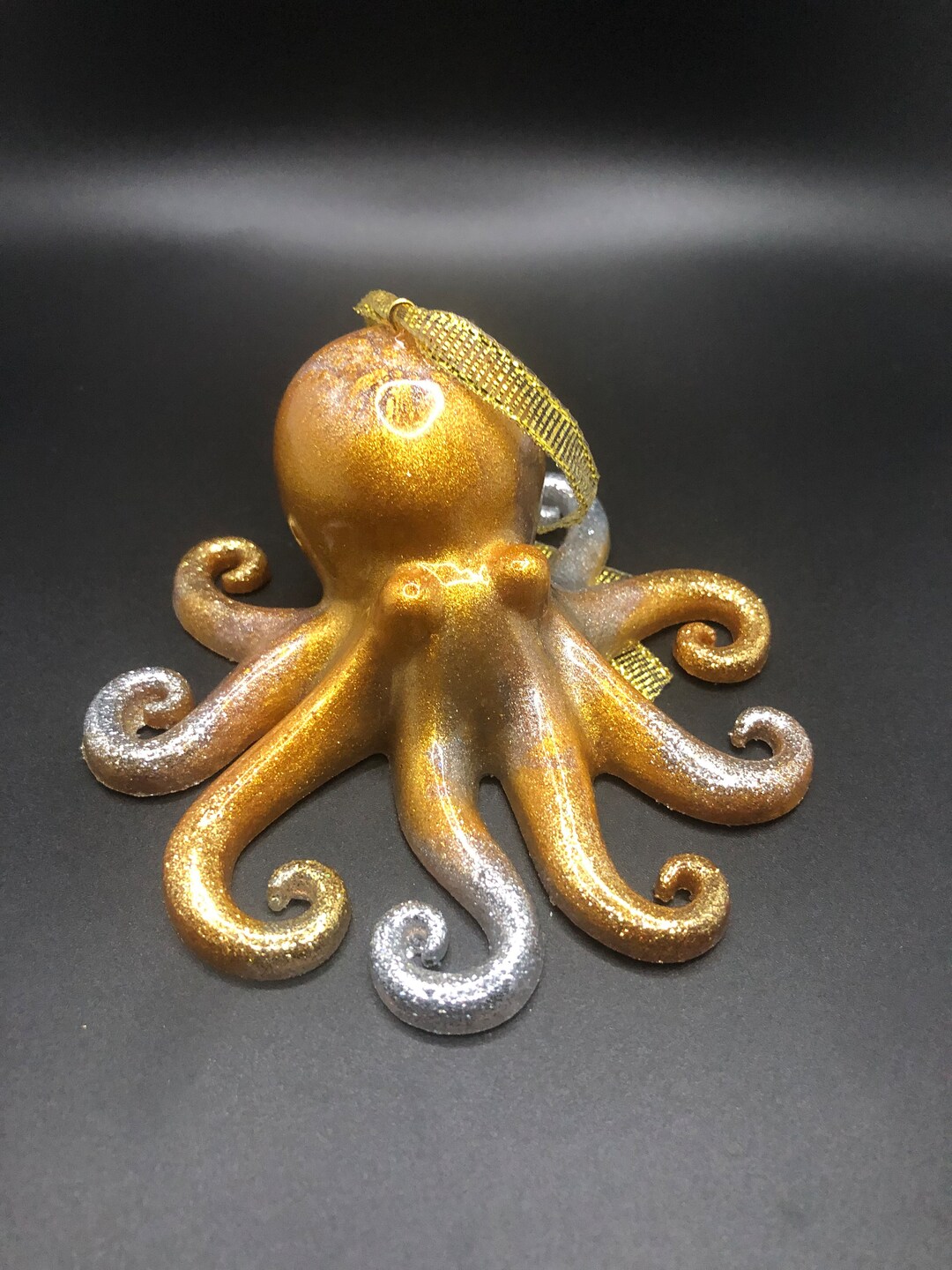 Metallic Gold & Silver Octopus Christmas Ornament, Gold/silver Octopus ...