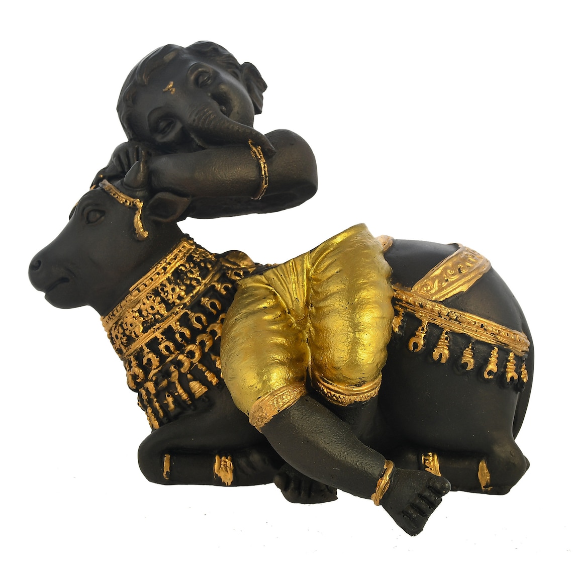 Hand Craft Ganesha With Nandi Cow Idol Nandi Kamdhenu Cow Nandi Maharaj ...