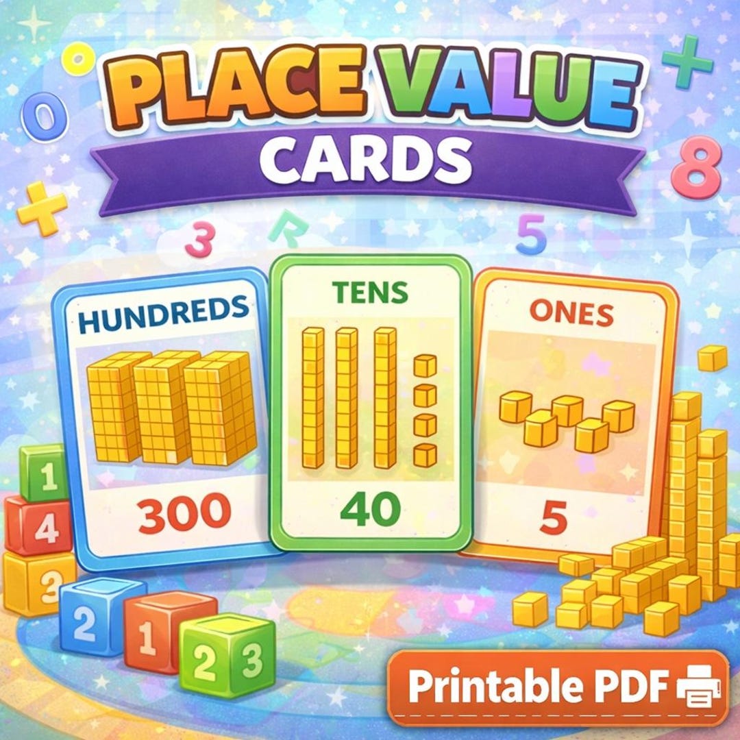 Place Value Flashcards | Grade 2–3 Math | Printable Classroom ...