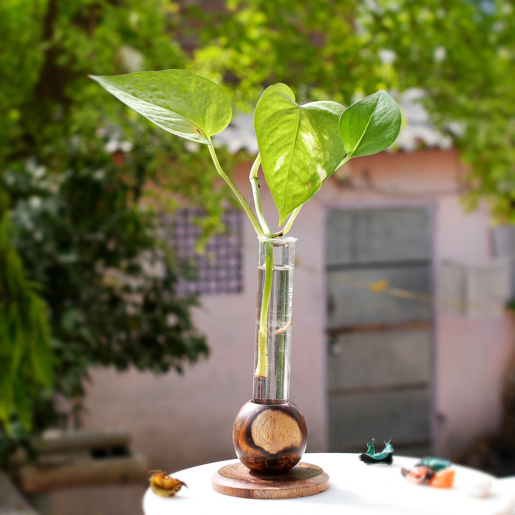 Glass Test Tube Holder Geode Glass Vase Tube Flower Vase Wall Hanging ...