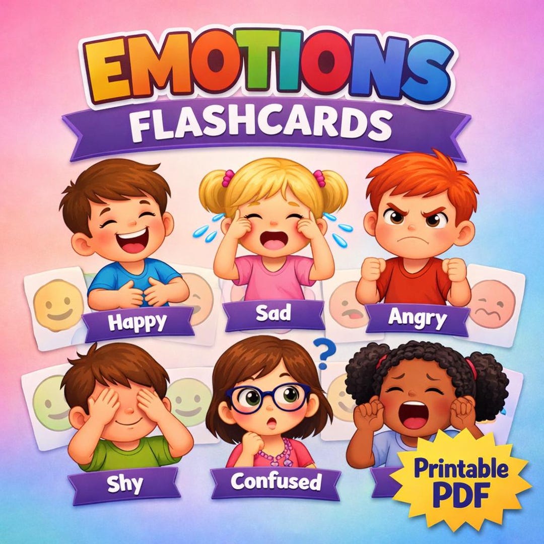 Emotions Flashcards for Kids | Feelings & Emotional Intelligence Cards ...