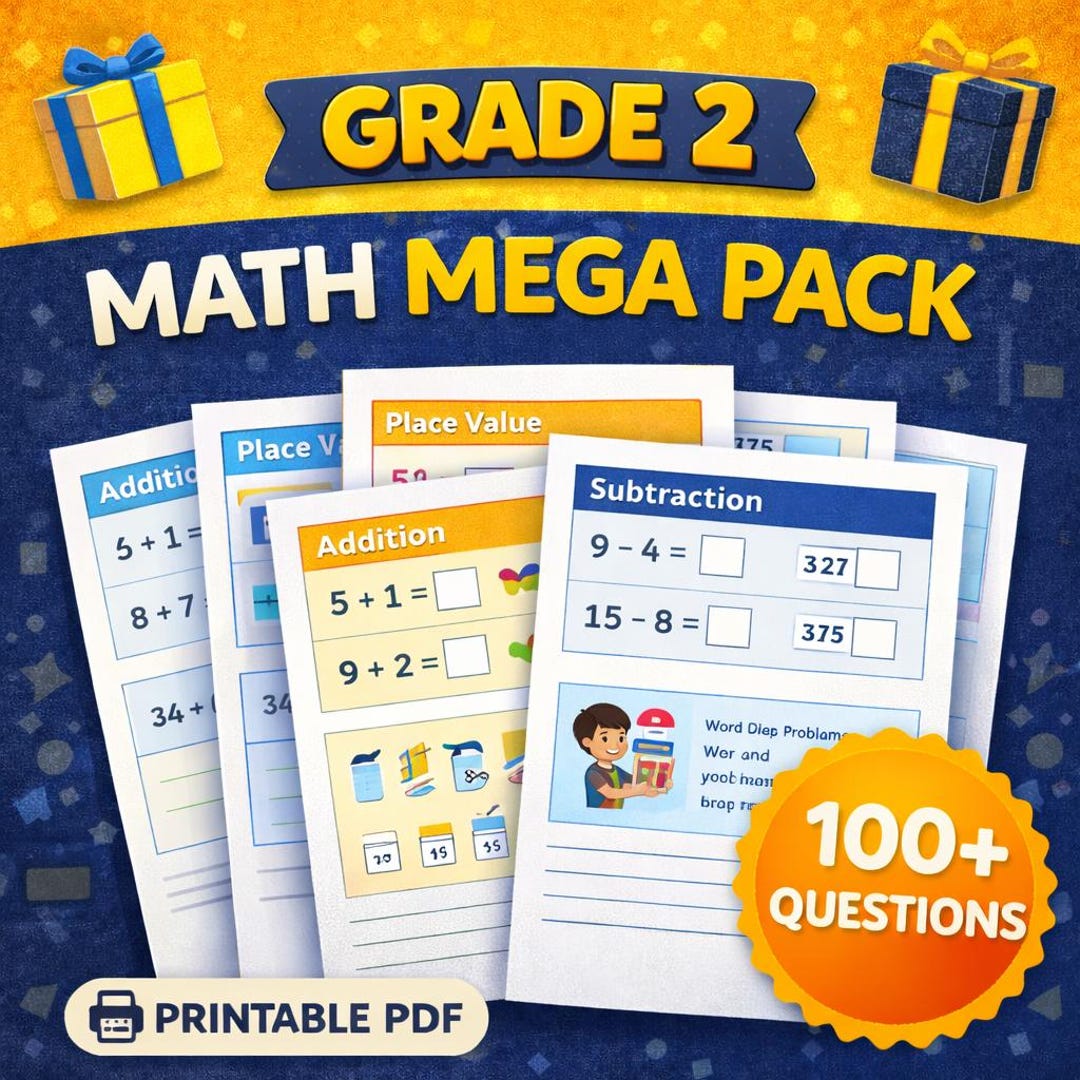 Grade 2 Math Worksheets | Daily Practice, 4 Weeks (PDF Download) - Etsy