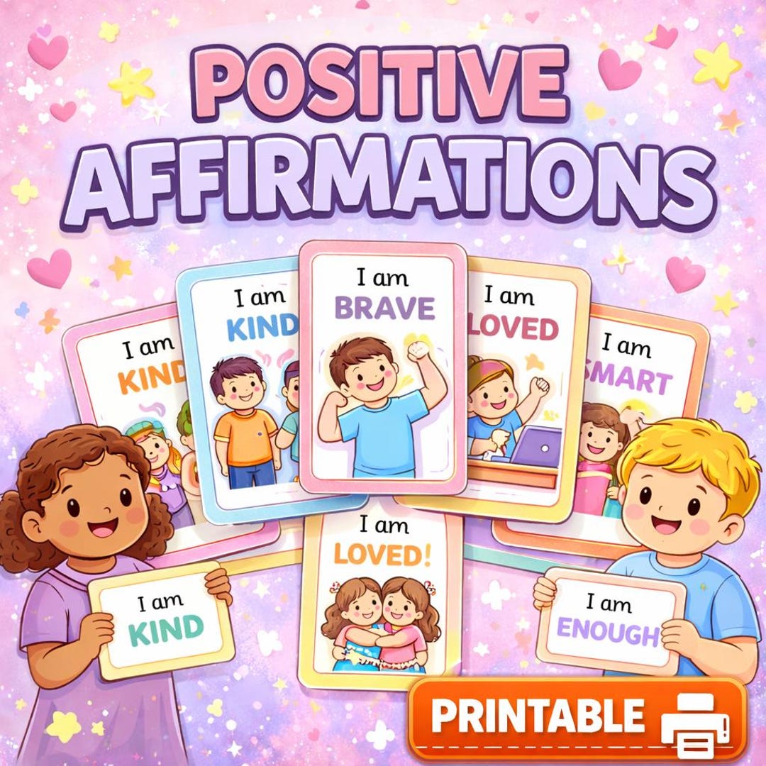Positive Affirmation Flashcards for Kids | Confidence & Self-esteem ...