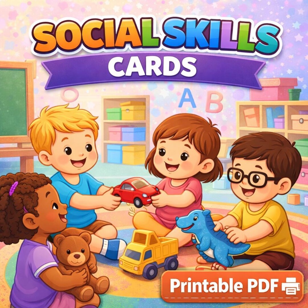 Social Skills Flashcards for Kids | SEL Printable Cards for Classroom ...