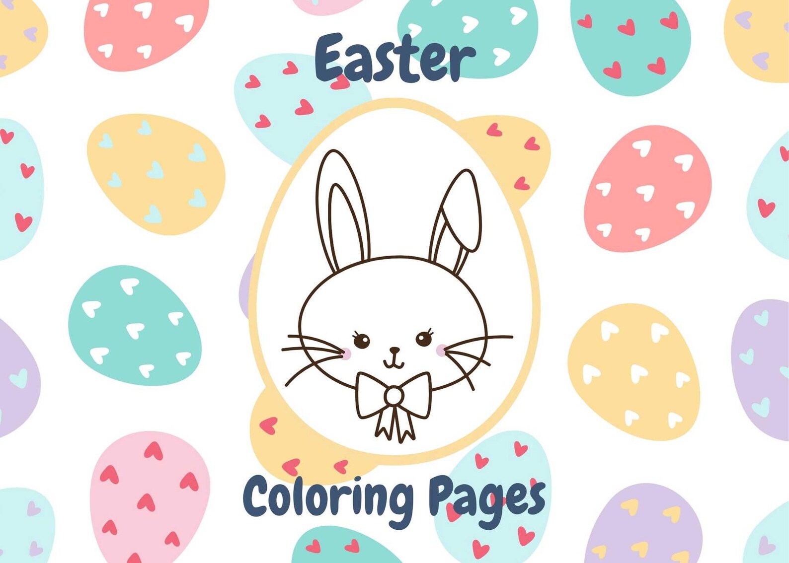 Easter Coloring Book, 17 Pages, Family Craft Activity, 7 Color Prints ...