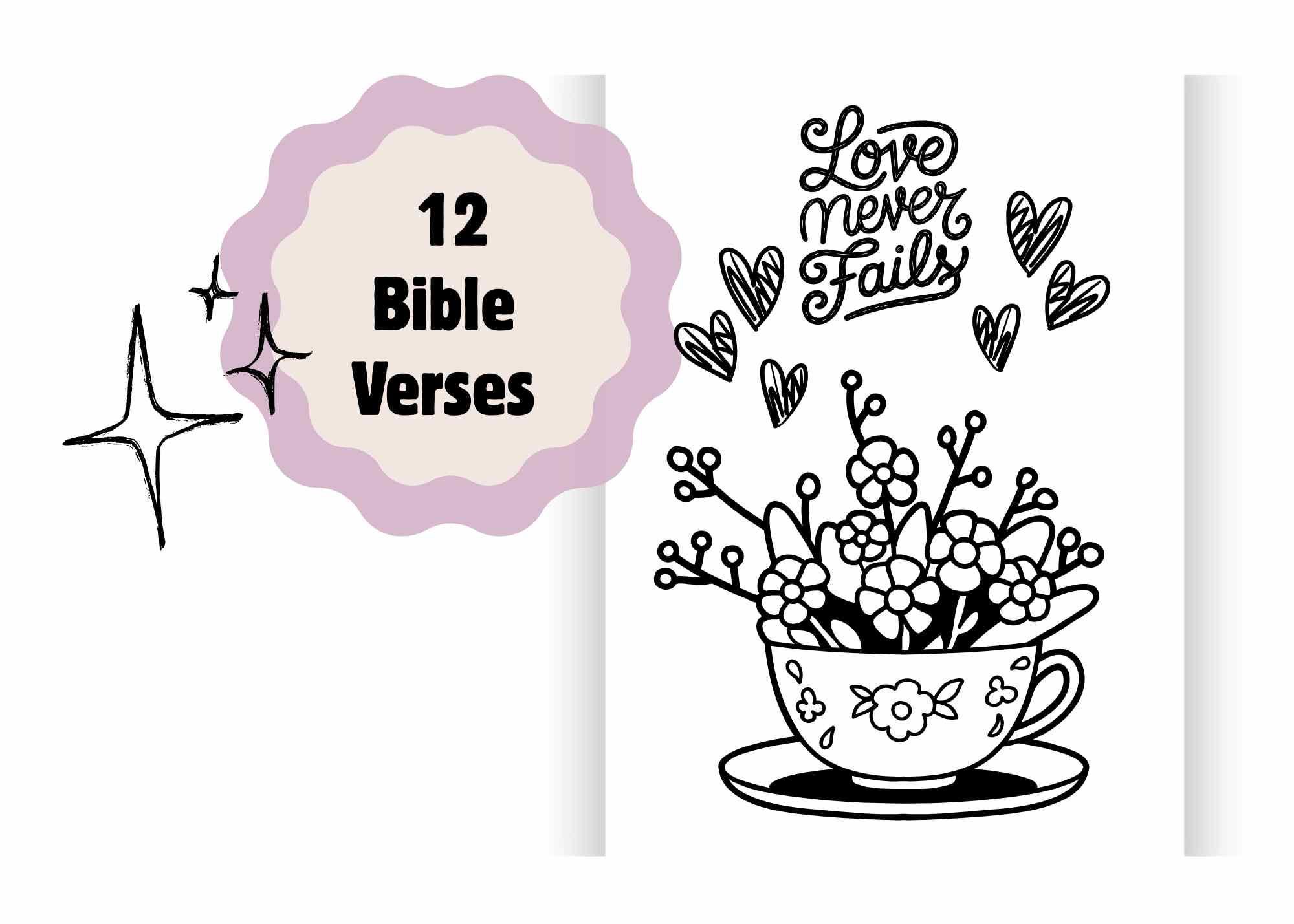 12 Bible Verse Coloring Pages Printable Bundle for Inspiration and ...