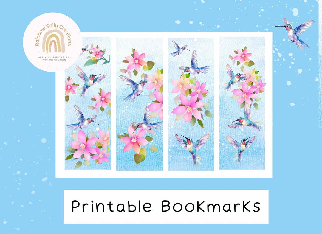 Hummingbird Bookmark, Printable Bookmarks, Book Lover Bookmark ...